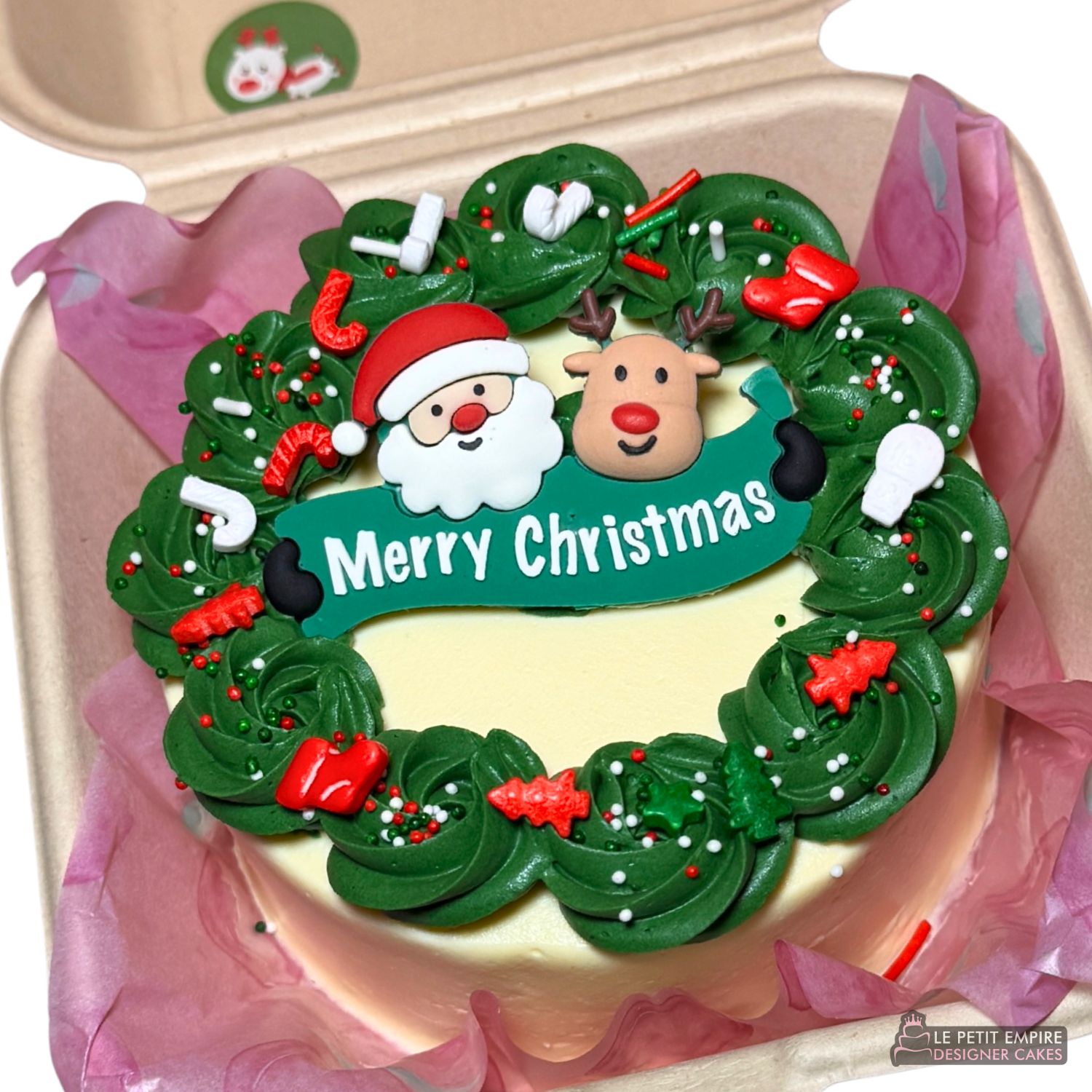 Christmas Wreath Mini Bento Cake - LE PETIT EMPIRE Designer Cakes｜乐帝国·蛋糕设计室